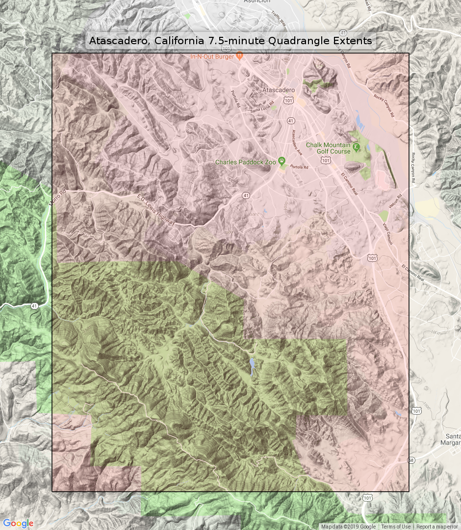 Atascadero California USGS Topo Map 1965 Los Padres NF 7.5-minute ...